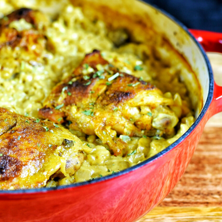 Curry Chicken With Mushroom Risotto | Dude That Cookz