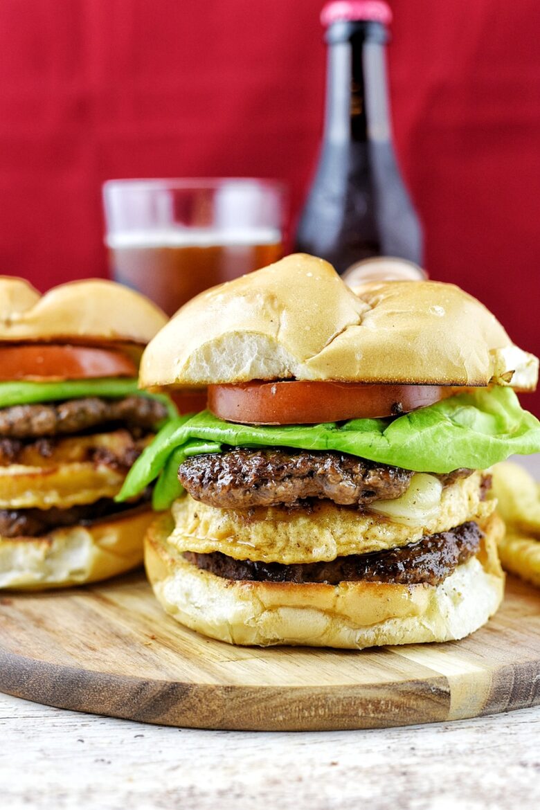 Double Burger With Fried Cheese | Dude That Cookz