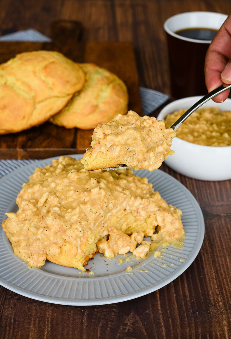 Buttermilk Biscuits with Turkey Gravy | Dude That Cookz