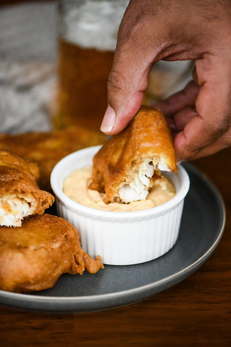 Beer Battered Cod with Sriracha Tartar Sauce | Dude That Cookz