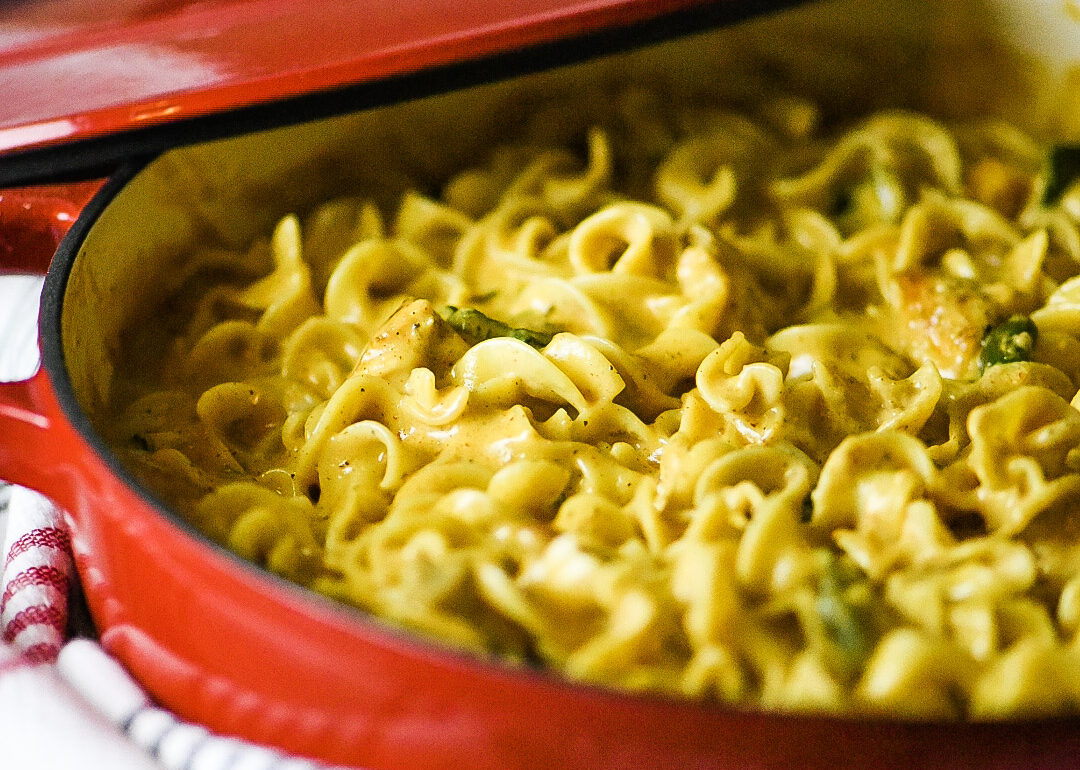 Creamy Chicken Roasted Poblano Pasta | Dude That Cookz