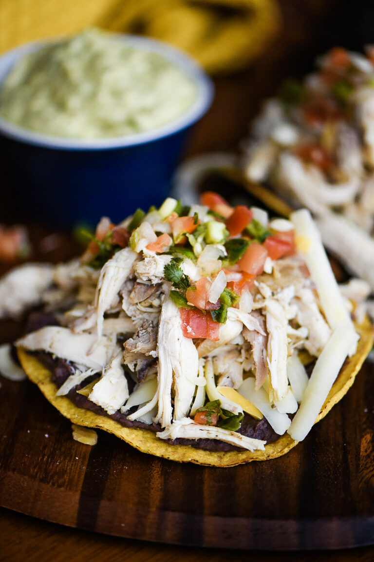 Easy Shredded Chicken Tostadas | Dude That Cookz