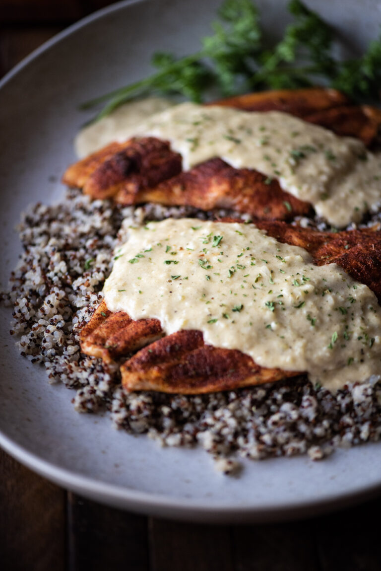 Baked Flounder with Pontchartrain Sauce | Dude That Cookz