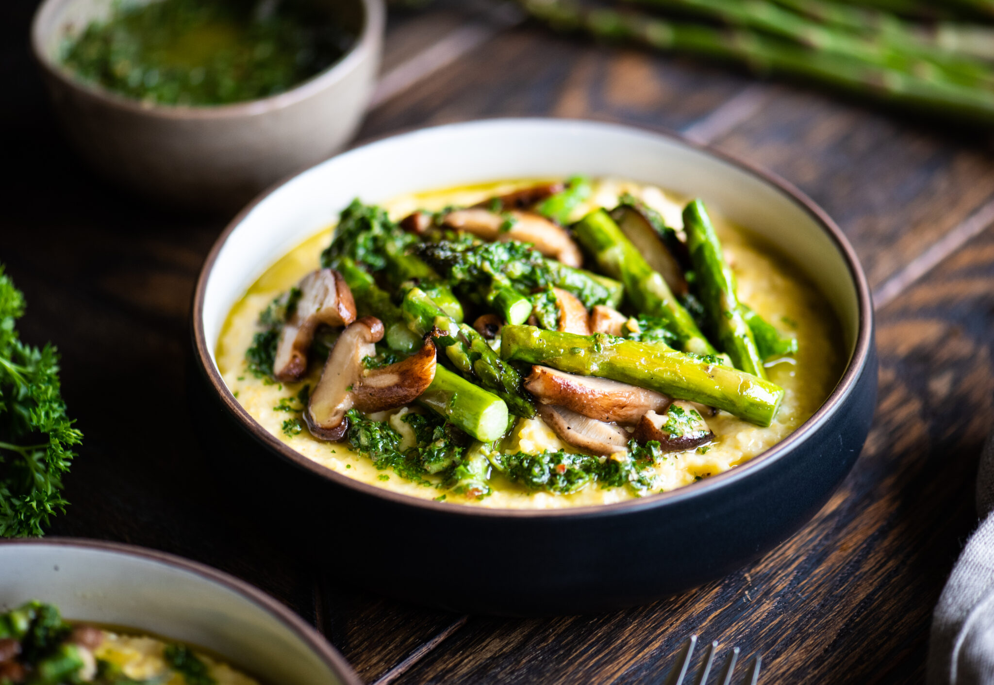 Cheesy Polenta with Spring Vegetables | Dude That Cookz